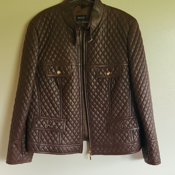 Basler | Jackets & Coats | Basler Lambskin Jacket Quilted Brown Size 46 ...
